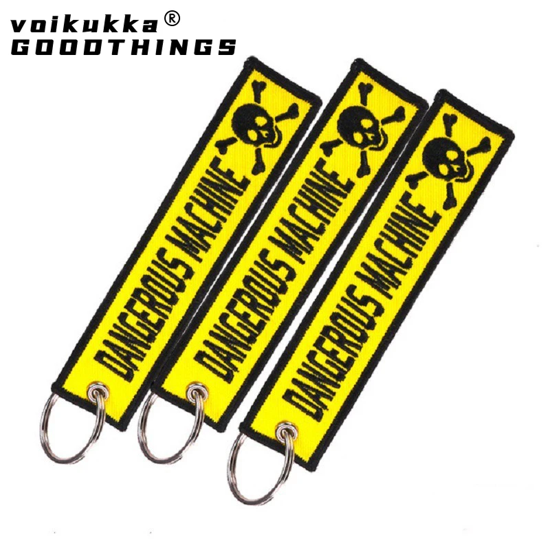 1PC 2PCS 3PCS 3 Packs Dangerous Machine Both Sides Embroidery Yellow ...