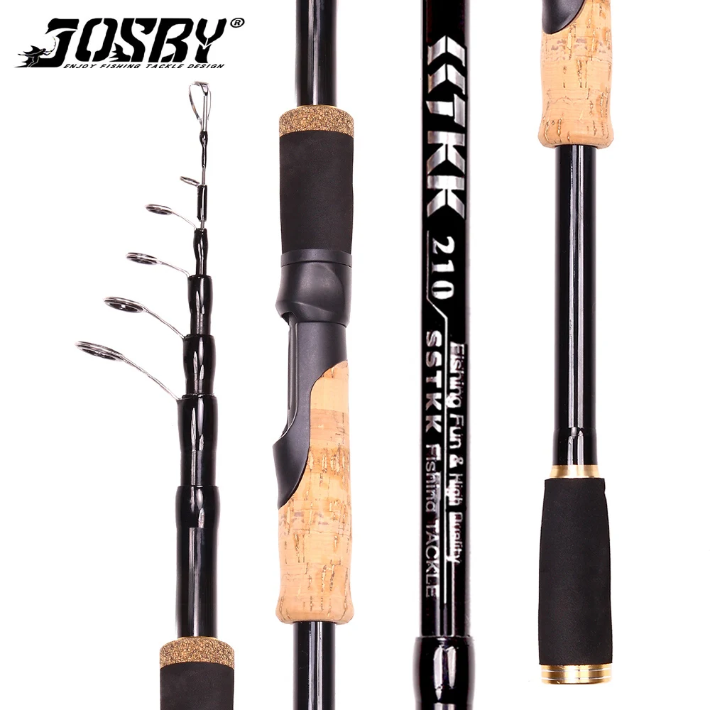 JOSBY New Telescopic Lure Rod 1.6M 1.8M 2.1M 2.4M Carbon Fiber Cork ...