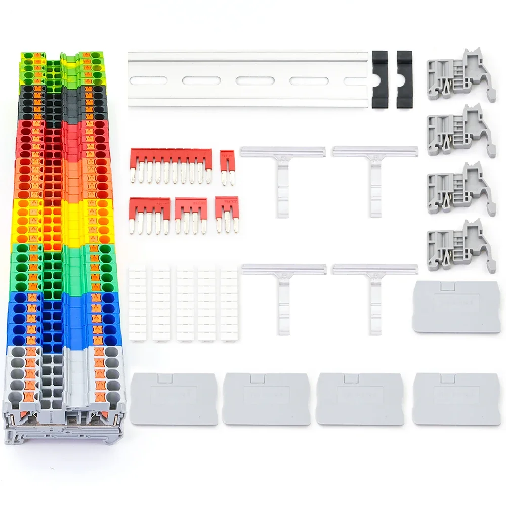 Kit-de-bloques-de-terminales-de-Riel-Din-PT2-5-cubierta-de-extremo-de ...