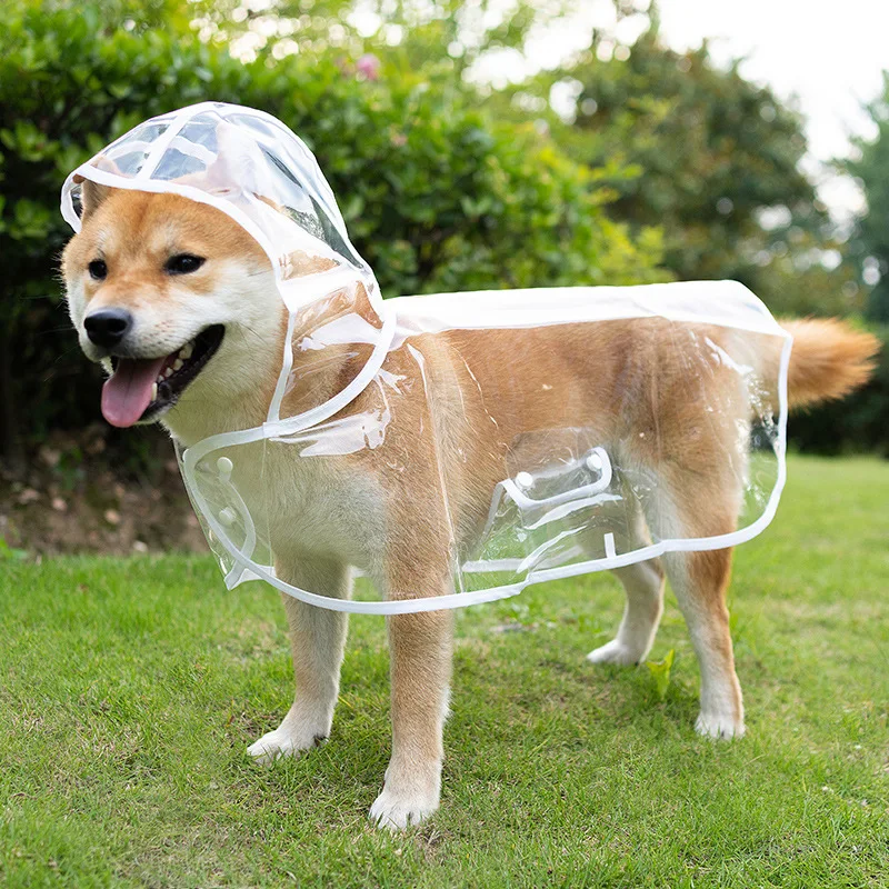 Pet-Dog-Puppy-Transparent-Rainwear-Raincoat-Pet-Hooded-Waterproof ...