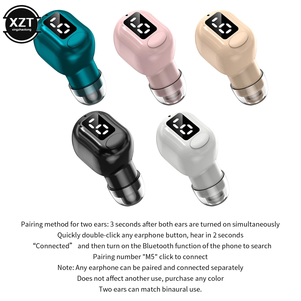 M5 Single In Ear Bluetooth Headset Wireless Handsfree HiFi Music ...