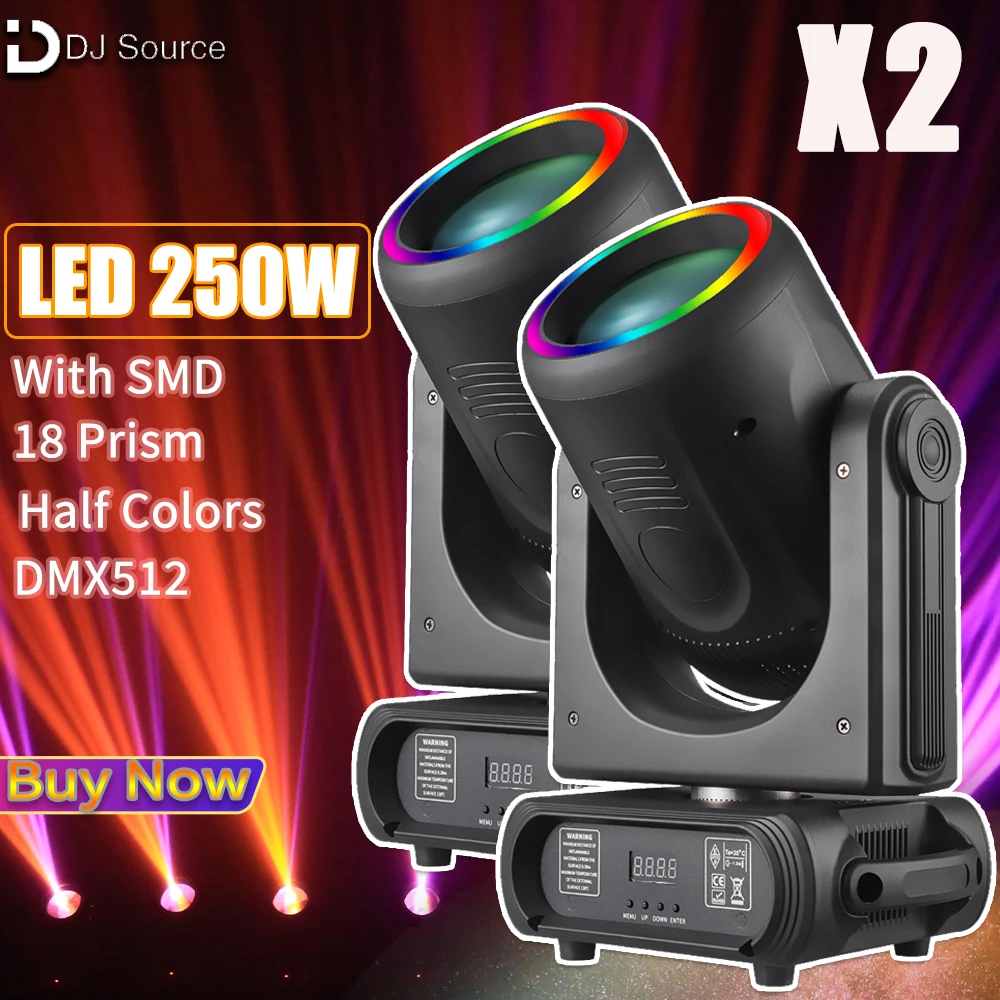 2Pcs/lot 250W LED Moving Head Light With Aperture 18 Prism Beam Spot ...