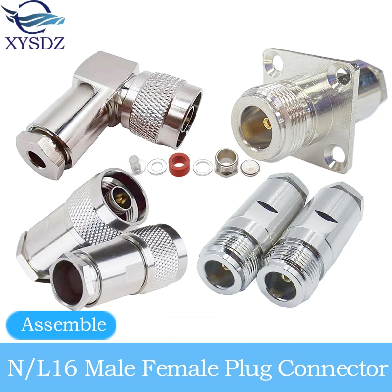 N Male N Female RF Connector Plug Assembly RF Coaxial Cable RG58 LMR400 9D-FB Flange Right Angle ...