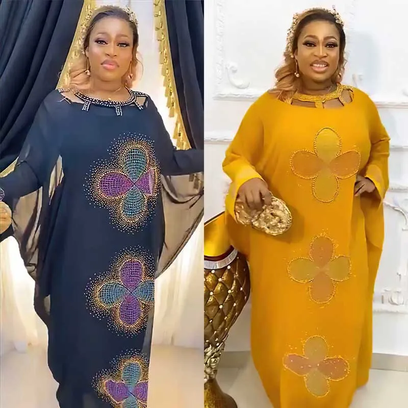 African Dresses For Women Autumn African Women Long Sleeve O-neck ...