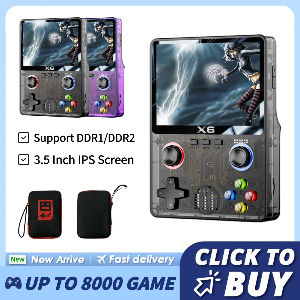 X6 Portable Video Game Console 2000mAh 3.5 Inch IPS Screen Classic ...