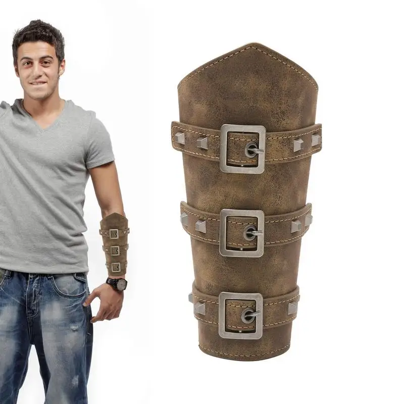 Punk-Arm-Wristband-Guards-Cosplay-Artificial-Leather-Armor-Cuff-Guards ...