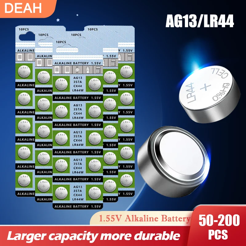 LR44 A76 AG13 357 357A S76E G13 1.5V Alkaline Batteries For Watch LED Light Clock Toy LR1154 ...