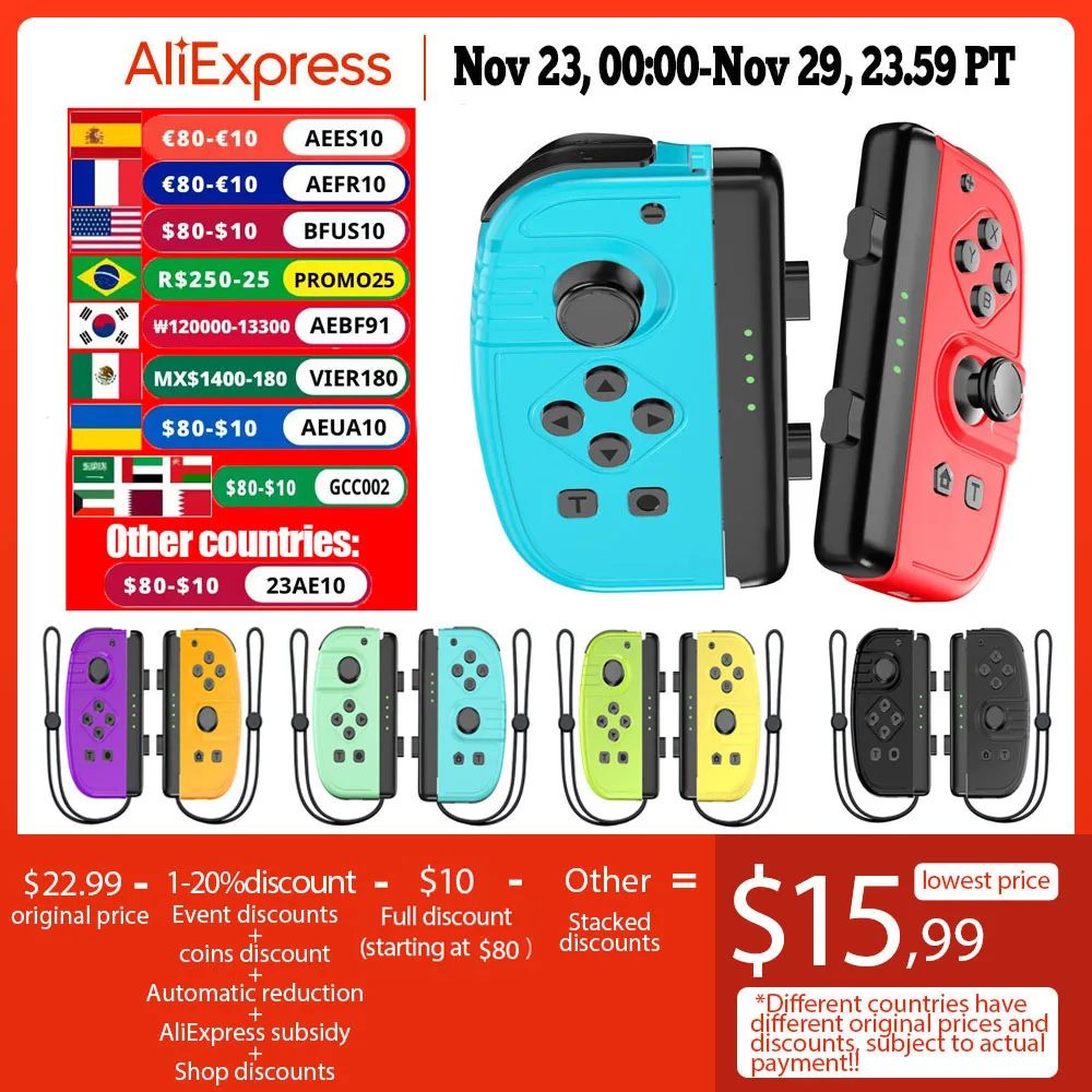 Mando-inal-mbrico-para-Nintendo-Switch-Joystick-Con-giroscopio-de-6 ...