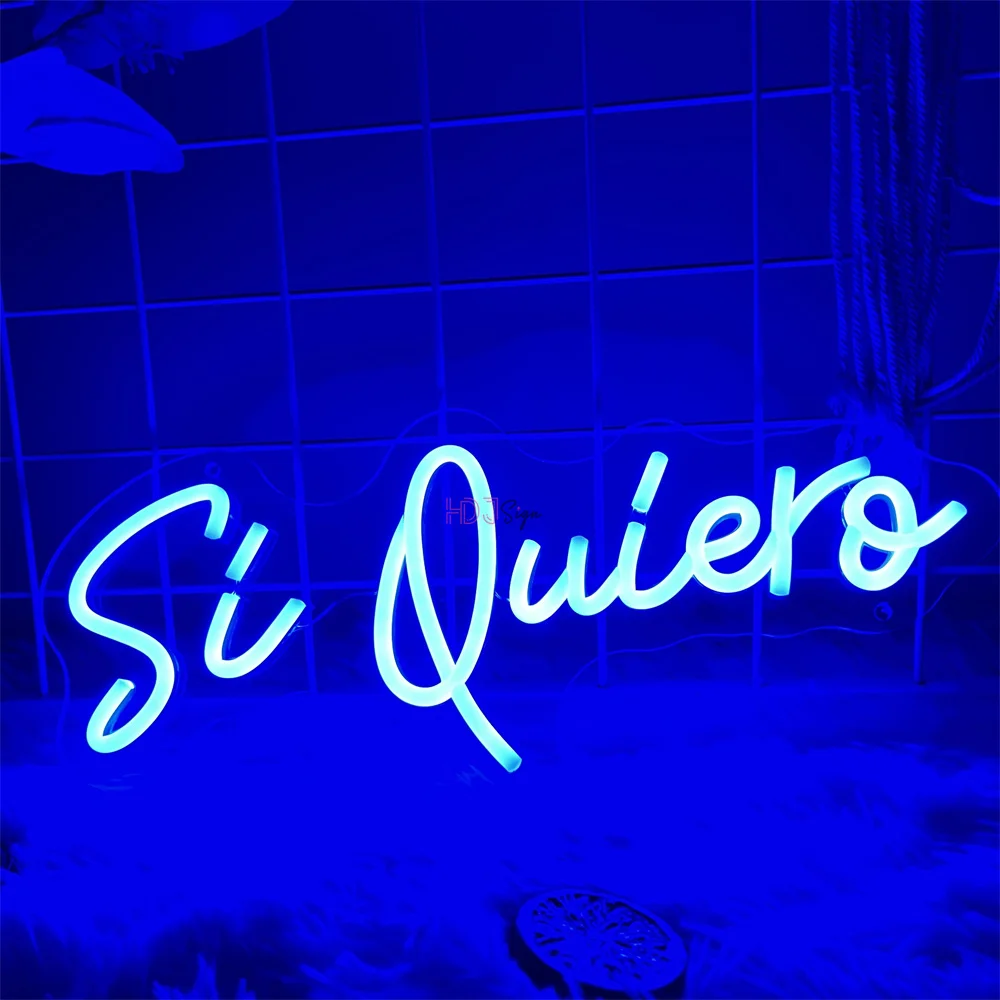 Si quierq Neon Sign Room Wall Decor Spanish Language Neon Lights Led ...
