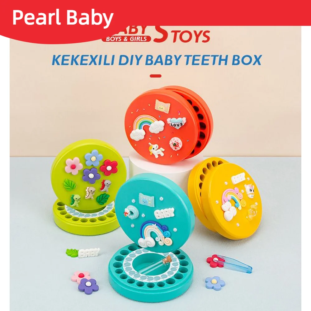Language English Baby Wood Tooth Box Organizer Milk Teeth Storage ...
