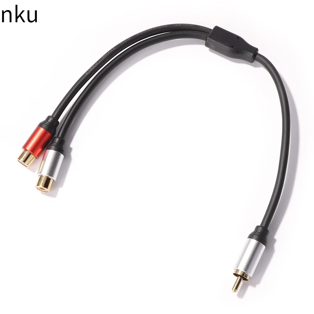 Nku-RCA-Y-Splitter-Cable-RCA-1-Male-Plug-To-2-Female-Jack-Adapter ...