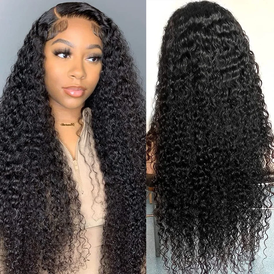 Natural Deep Wave 13x4 HD 30 40 Inch Lace Front Wig Transparent 250 ...