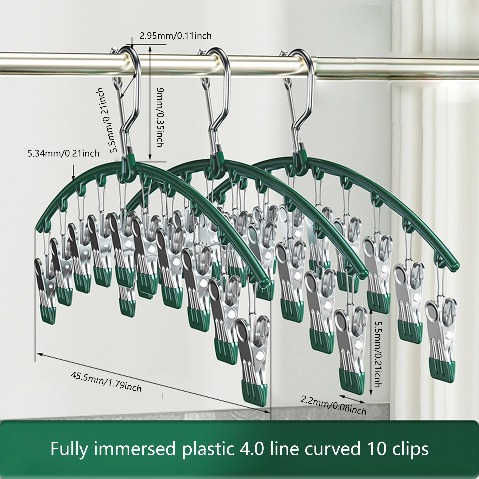 Outdoor-Drying-Rack-Windproof-Dipping-10-Clip-Stainless-Steel-Drying ...