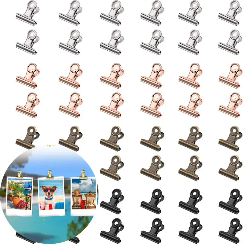 10Pcs-Bulldog-Clips-Mini-Metal-Hinge-Clips-Tiny-Binder-Paper-Clamps ...