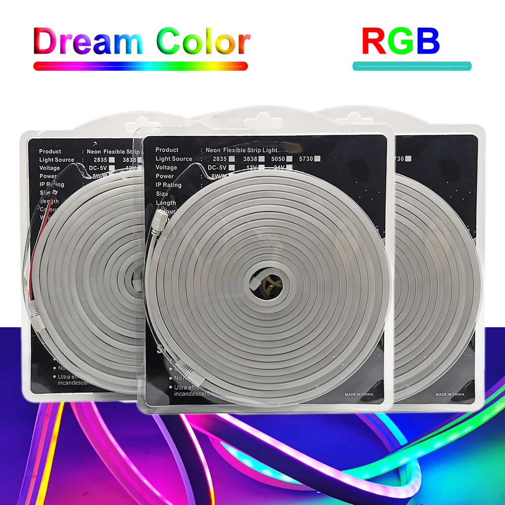 5050 RGB WS2811 Dream Color LED Neon Strip Individually Addressable ...