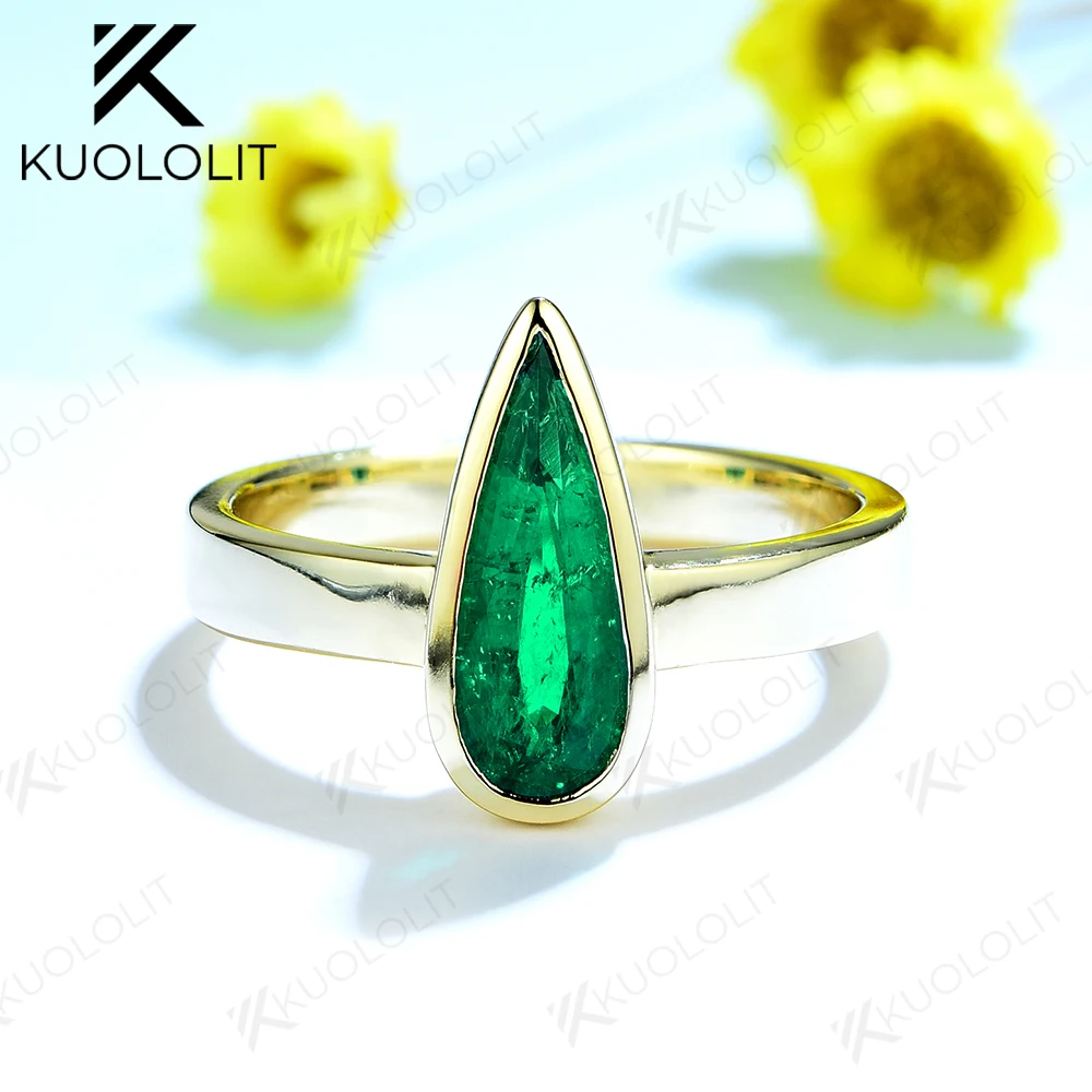 Kuololit-Lab-Grown-Colombia-Emerald-Gemstone-Rings-for-Women-Solid-925-Sterling-Silver-1-2CT ...
