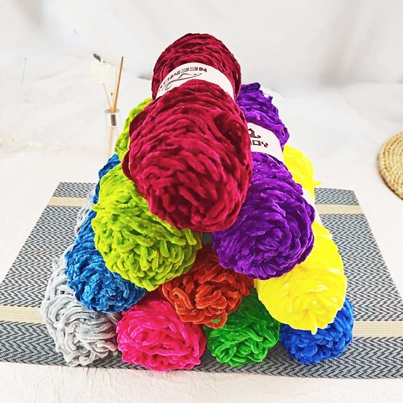 100g Chenille Yarn Medium Thickness Hand Woven Thread Crocheting ...