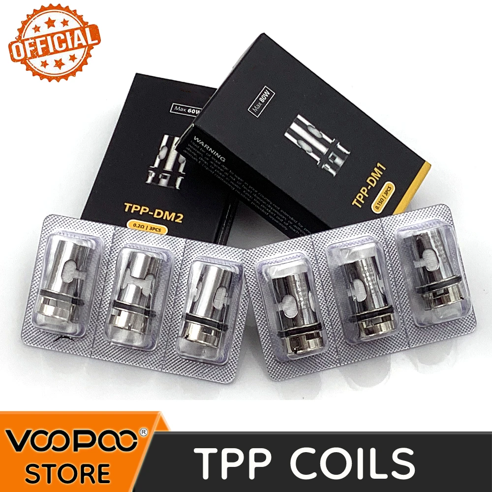 VOOPOO-bobina oficial TPP DM1 0,15 ohm DM2 0,2 ohm DM3 DM 4 0,3 ohm ...