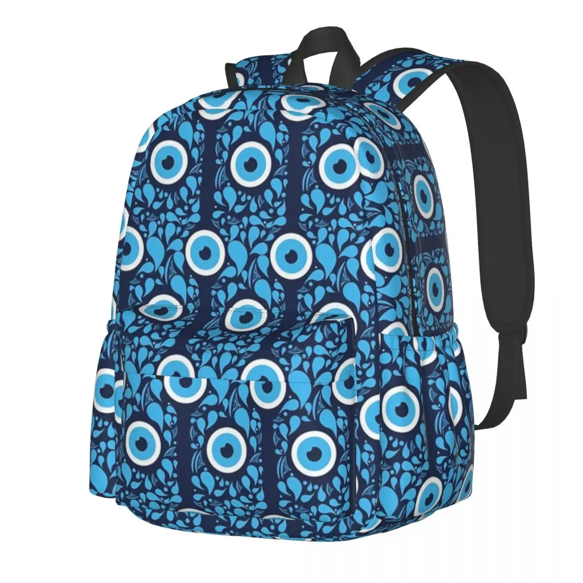 Evil-Eye-Backpack-Nazar-Design-Unisex-Polyester-Trekking-Backpacks ...