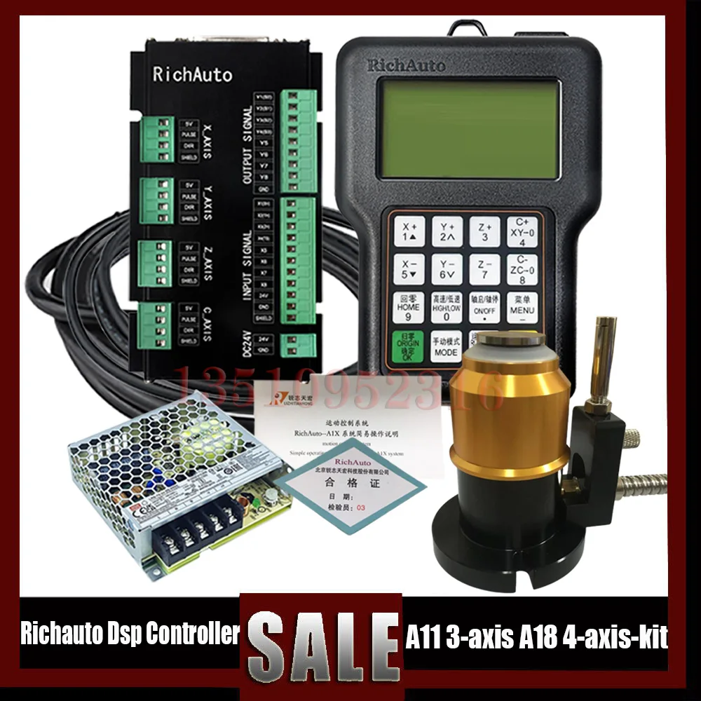 Richauto Dsp A11 A18 Cnc Controller Kit 3 Axis 4 Axis Motion Control System Remote Cnc Engraving ...