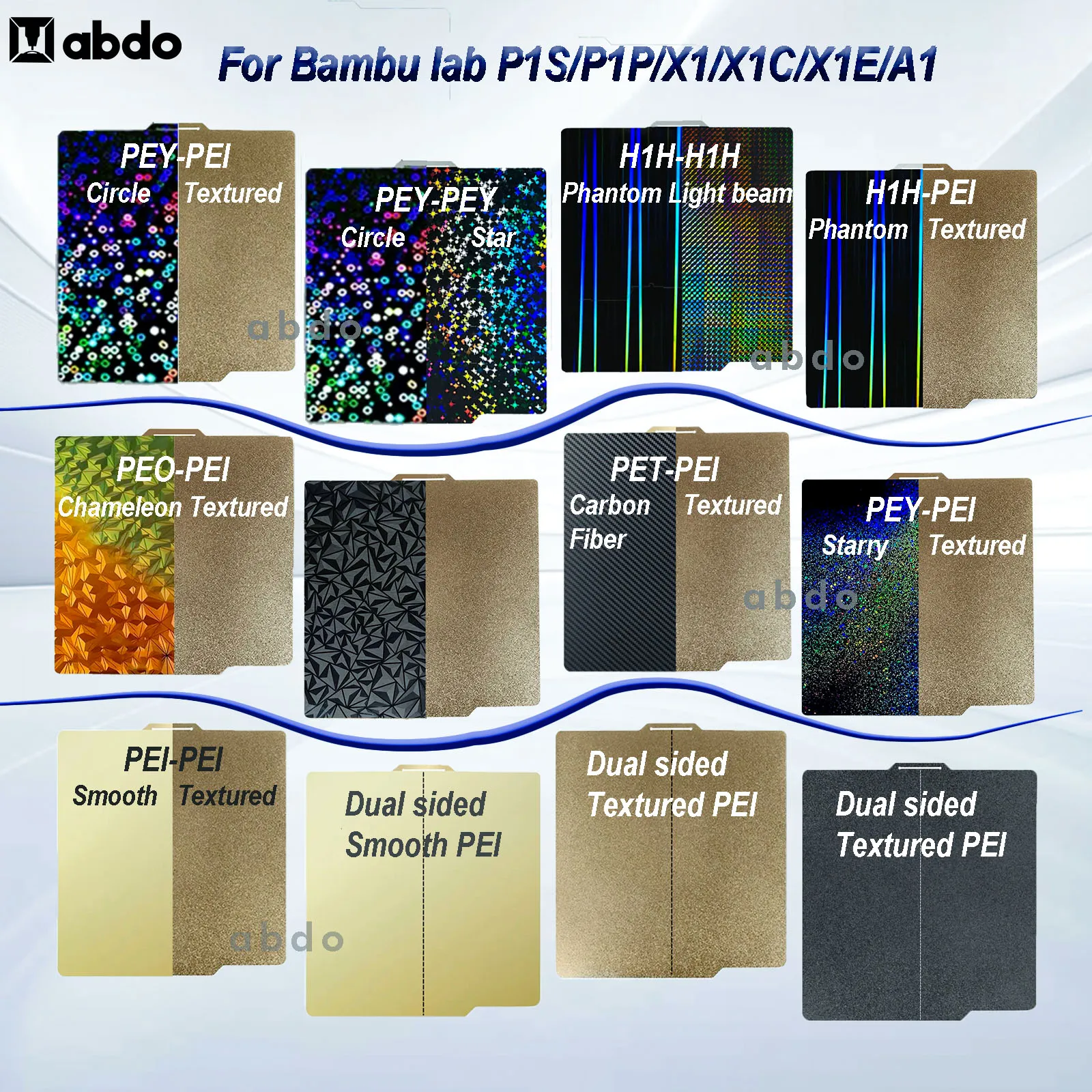 For-Bambu-Lab-Build-Plate-P1P-257x257mm-Double-Sided-PEY-Sheet-PEI-PET ...