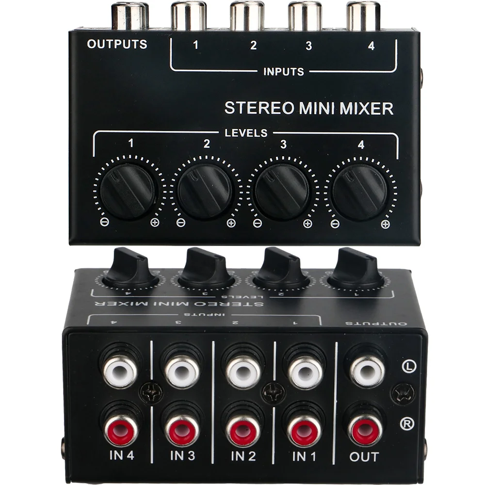 4-6-Channels-Stereo-Passive-Mixer-Audio-Mixer-Portable-Sound-Mixer-RCA ...