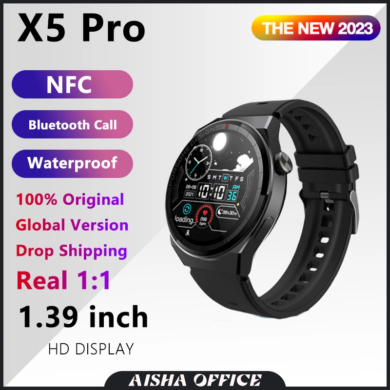 Original X5 Pro Smartwatch NFC Access Contro 1.39 Inch Bracelet Fitness GPS Track Ip67 ...