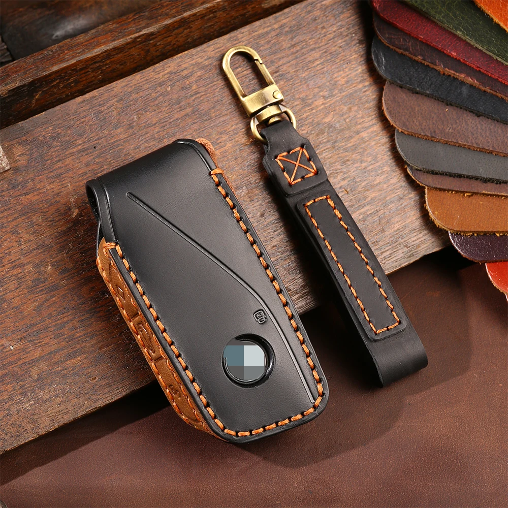 For-BMW-Ix-X7-I7-XM-2023-Leather-Car-Key-Case-Cover-Shell-Car-Remote ...