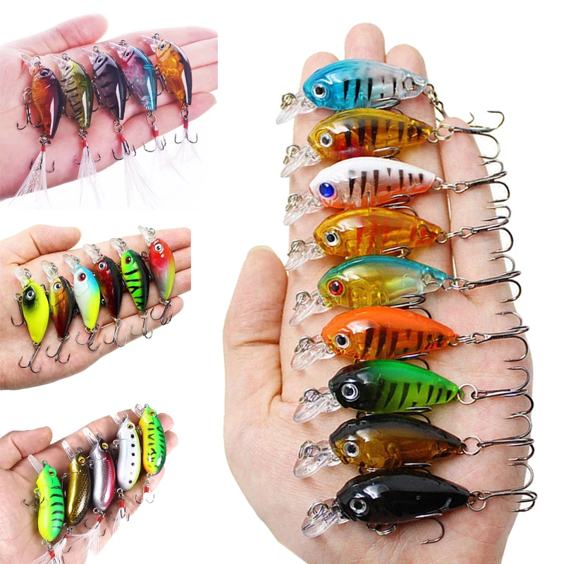 Crankbaits Set Mixed Colors Bait Fishing Lure Lot Minnow Wobbler Bass Swimbait Sea Swim Hard ...