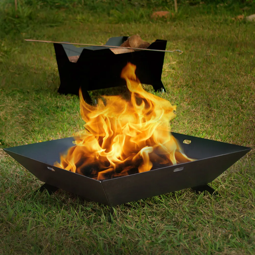 Outdoor Fireplace Square Chench Plus Garden-Steel-Black - AliExpress 15