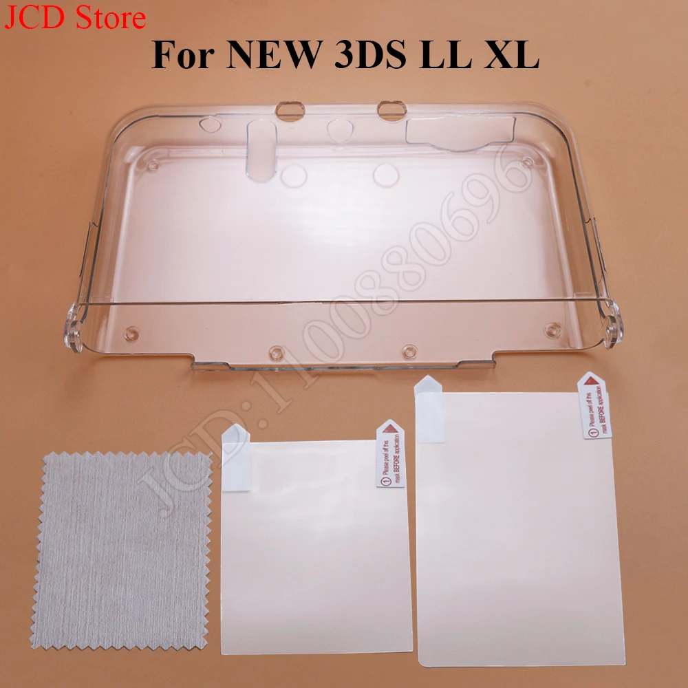 For New 3DS XL LL Clear Split Shell Transparent Protective Cover Case ...