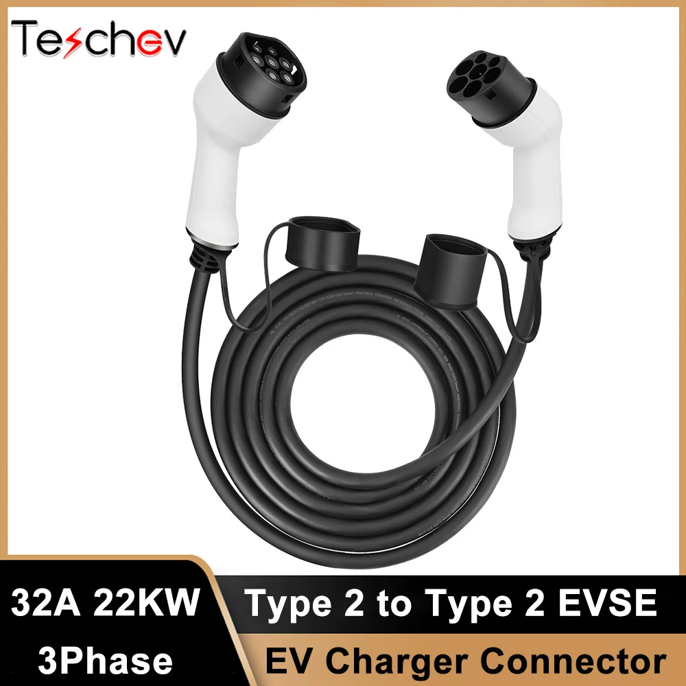 Mode 3 Ev Charging Cable 32a 22kw Three Phase For Electric Car Charger ...