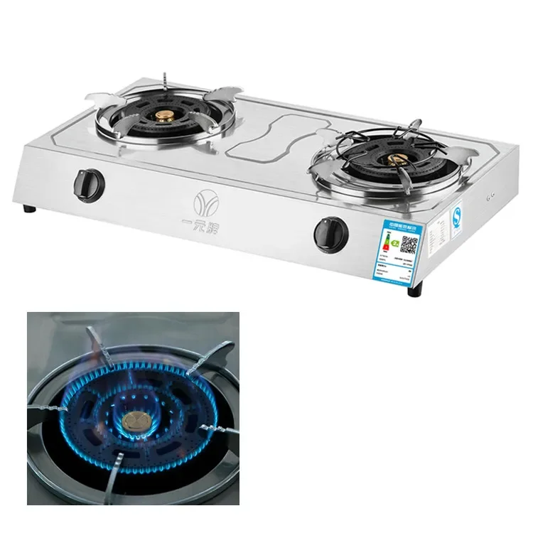 High quality double burner domestic 2 plate gas stove with thickened ...