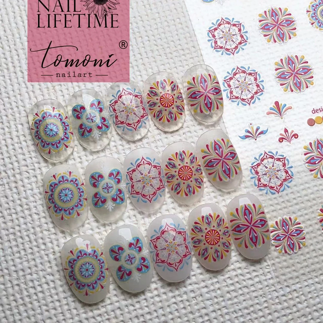 3d Bohemia Nail Stickers Decals Design Self Adhesive Nail Sliders Foil ...