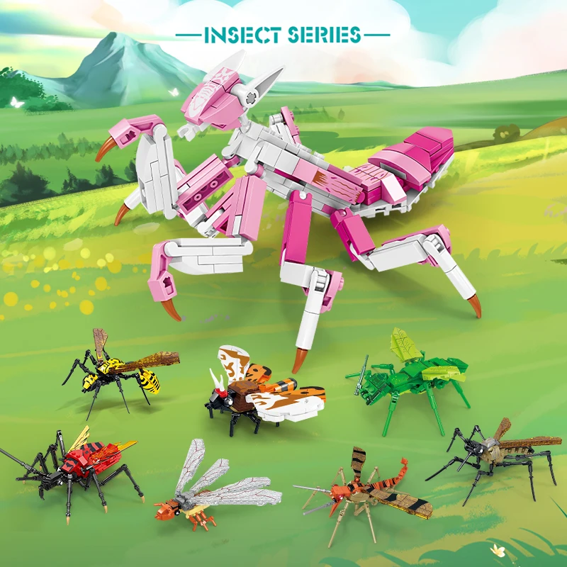 Insect-Story-Building-Blocks-Orchid-Mantis-Sphecidae-Mini-Insect ...