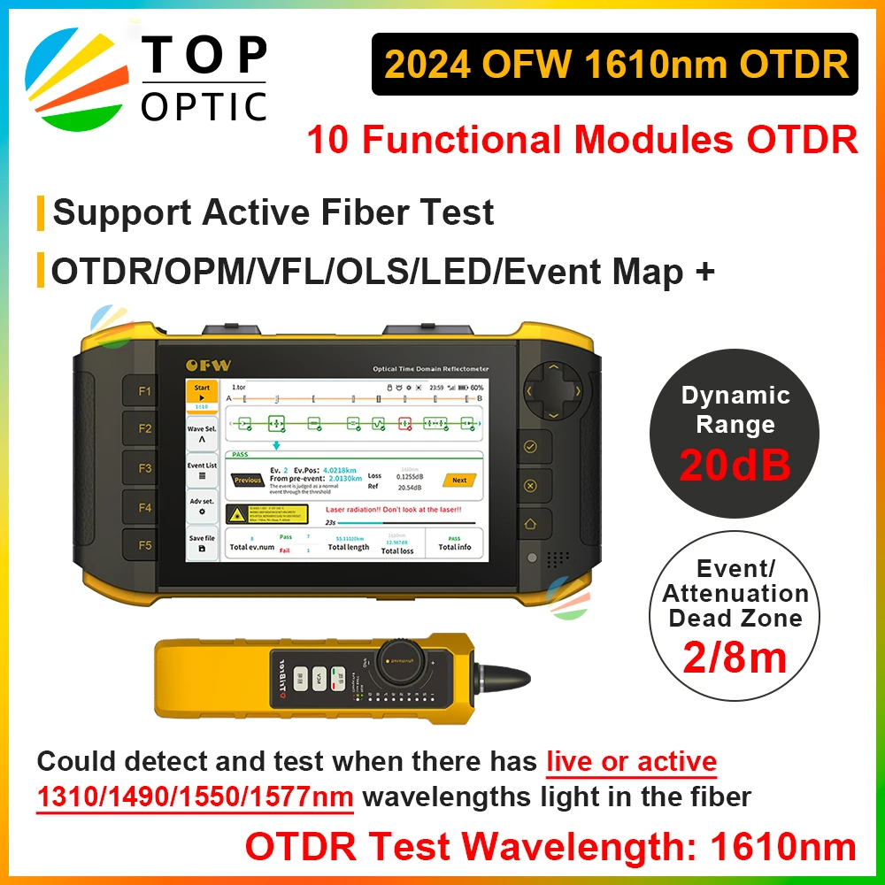 2024-Upgraded-OFW-Mini-OTDR-1610nm-20dB-Active-Fiber-Live-Tester-Optic ...