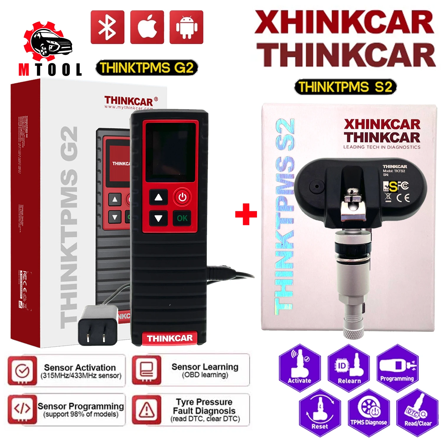 Thinktpms G2 S2 2in1 Smart Car Tpms Tire Pressure Tpms Sensor Activator Thinktpms G2 S2 2in1 Smart Car Tpms Tire Pressure Tpms Sensor Activator