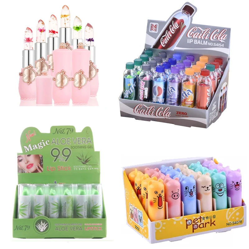 24Pcs-Cute-Lipstick-Wax-Lip-Balm-Moisturize-Lipstick-Makeup-Fullips ...