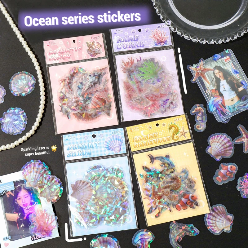 180Pcs Ocean Animal Stickers Sea Life Ocean Animals Vinyl Stickers ...