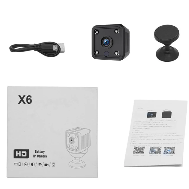 X6D Mini Wifi Kamera 2Mp Mágneses Tartó Típusú Biztonságos Otthoni Pet ...