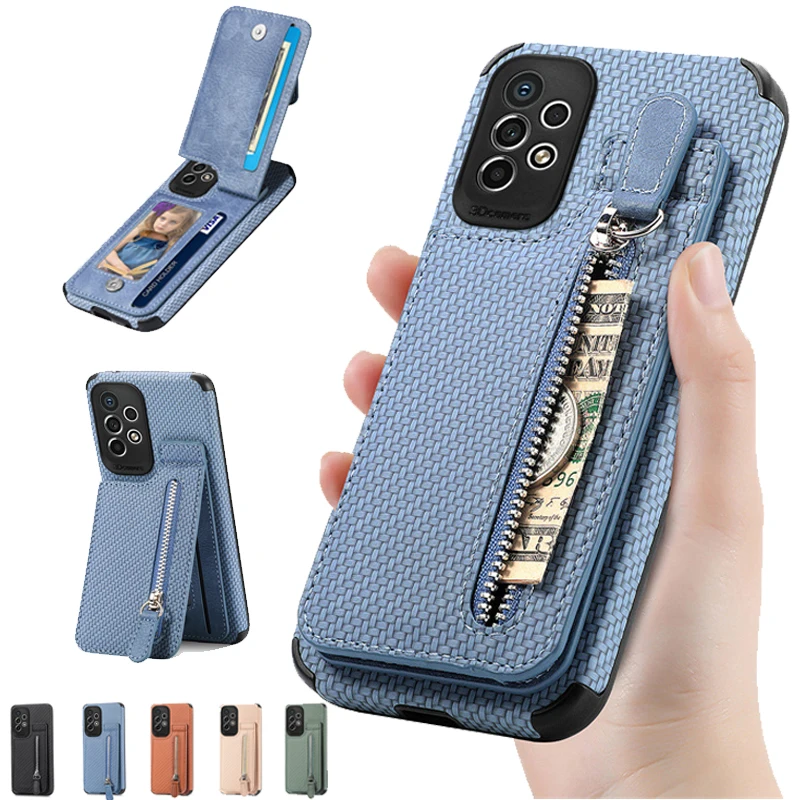 Funda-de-cuero-con-cremallera-para-tel-fono-m-vil-cartera-con-tarjetero ...