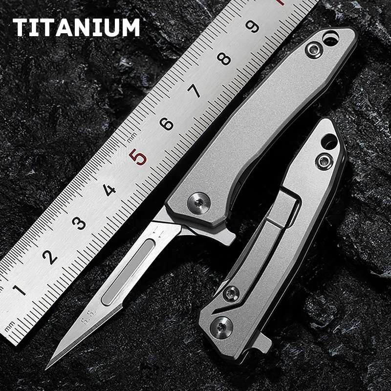 Titanium-Quick-Open-Folding-Knife-EDC-Portable-Pocket-Scalpel-Knife ...