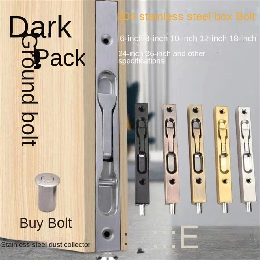 4/6/8/10 inch Stainless Steel Hidden Door Bolt Security Guard Door Latch Sliding Door Lock ...