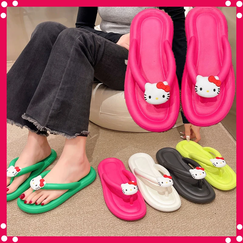 Sanrio-Hello-Kitty-Flip-flop-terlik-Sandal-plaj-tarz-yaz-kau-uk-KT-kedi ...