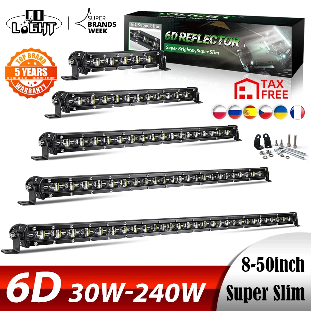 Co Light 6d 30w 60w 90w 120w 150w 180w 210w 240w Led Work Light Bar ...