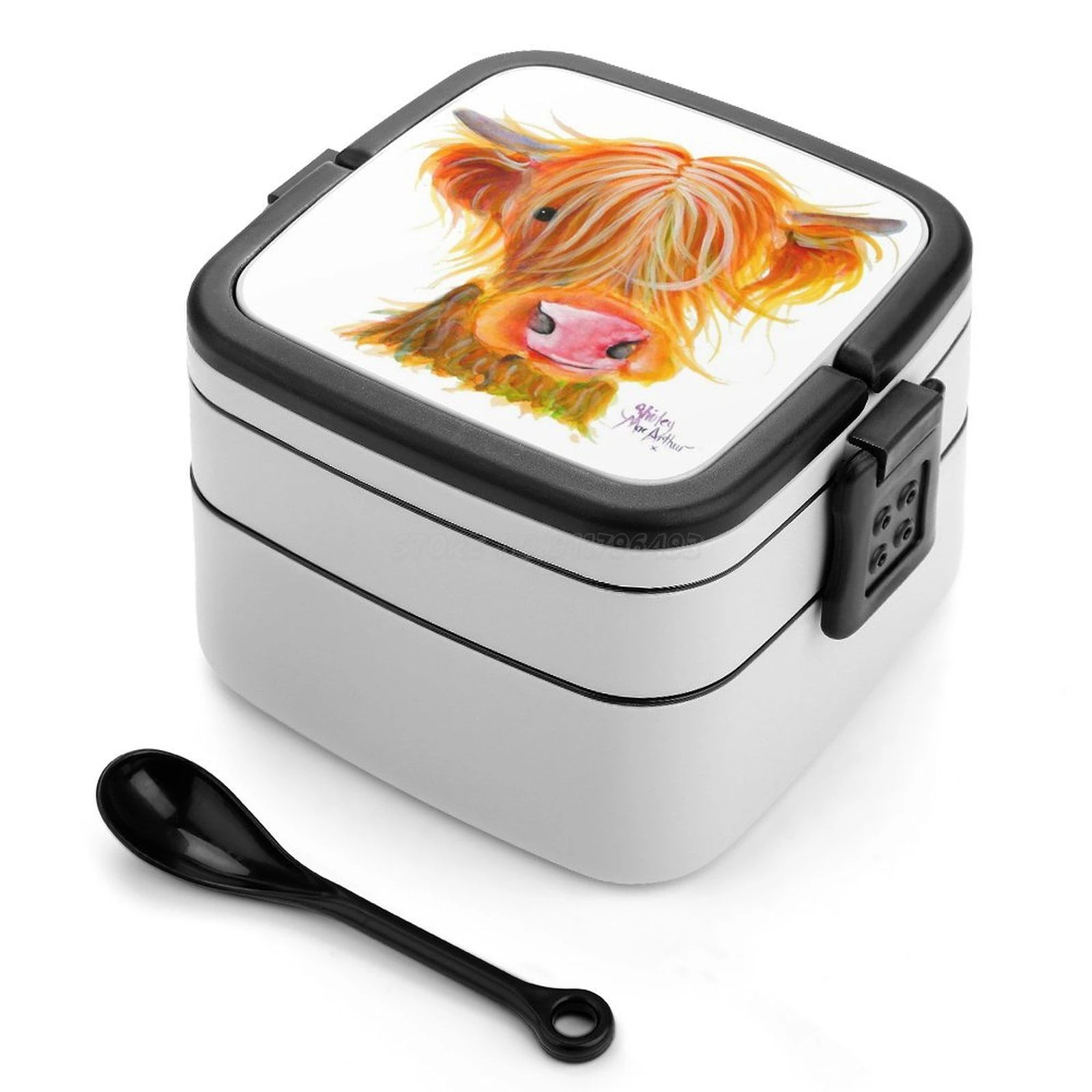 Scottish Highland Cow Print ' Cornflake ' By Shirley Macarthur Bento ...