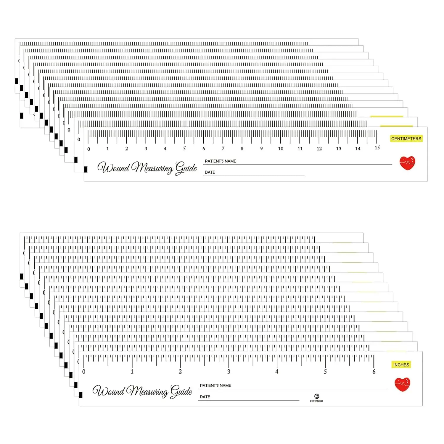 250 PCS Disposable Wound Measurement Tapes - Wound Ruler, 6 Inch, Paper ...