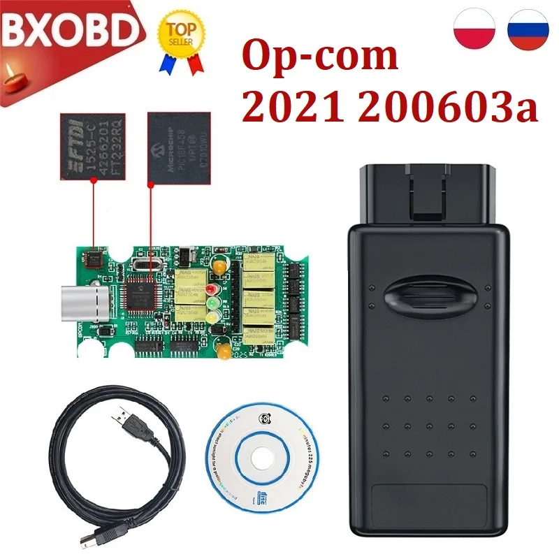 50pcs Opcom 2021 200603a Op Com V1.99 V1.95 V1.70 Firmware Best Quality ...