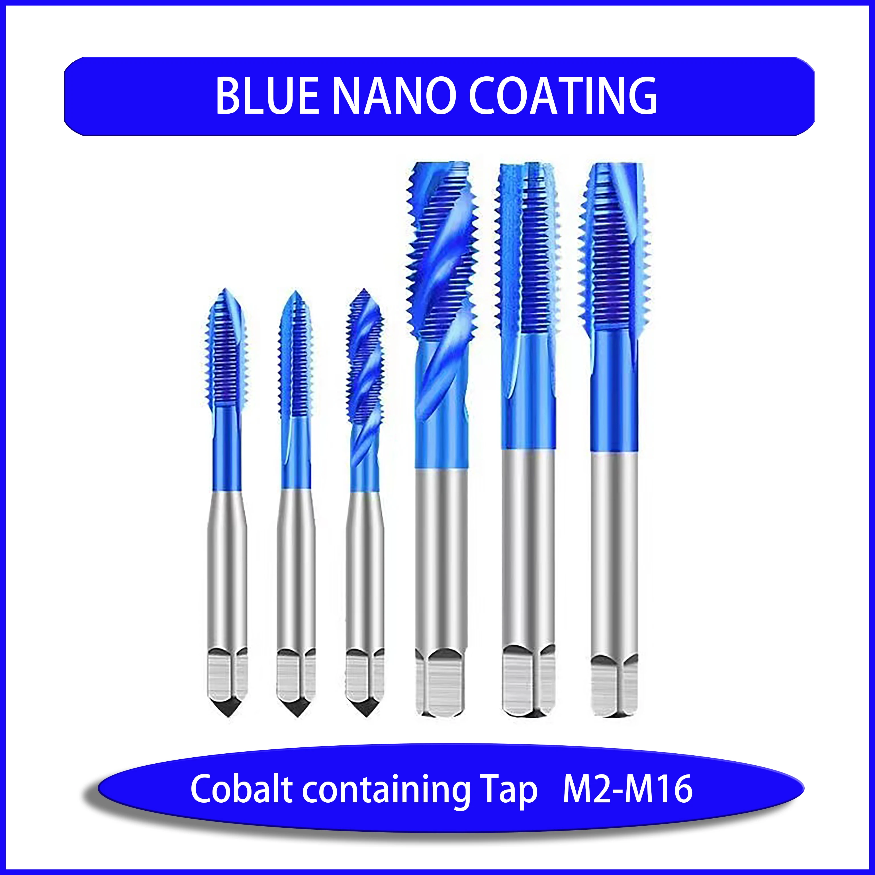 Straight slot/tip/spiral tap with cobalt for M35 nano blue metal ...
