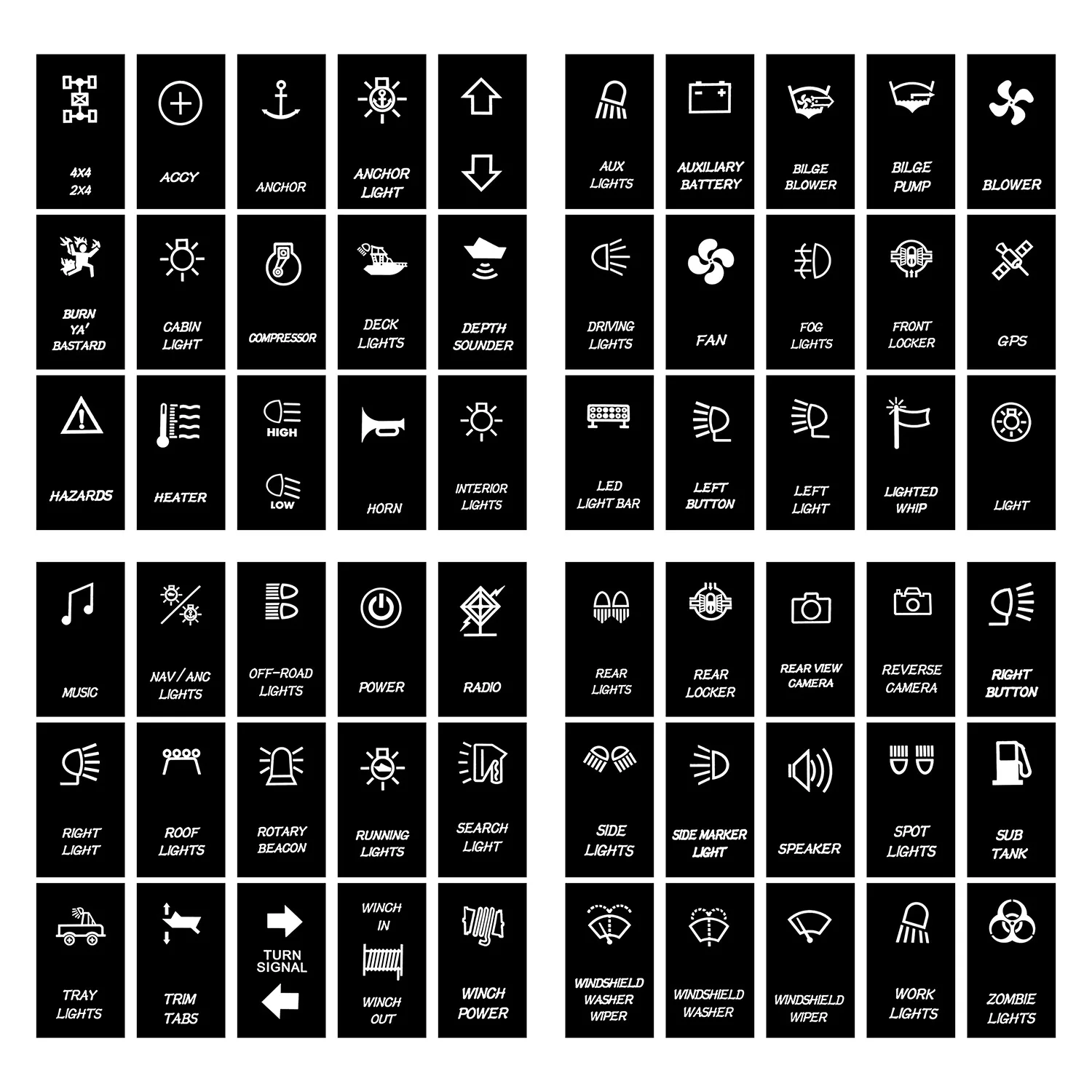 Laser-Etched-Rocker-Cap-Cover-Only-For-Car-Boat-Marine-NARVA-Carling-RV ...